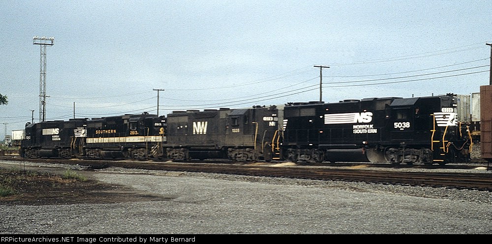 NS 5038, N&W 1328, SOU 2613, and NS 5243